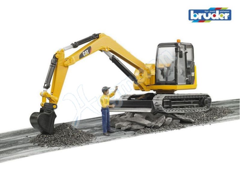 CAT Minibagger mit Bauarbeite Neuheit 2016 BRUDER 02466