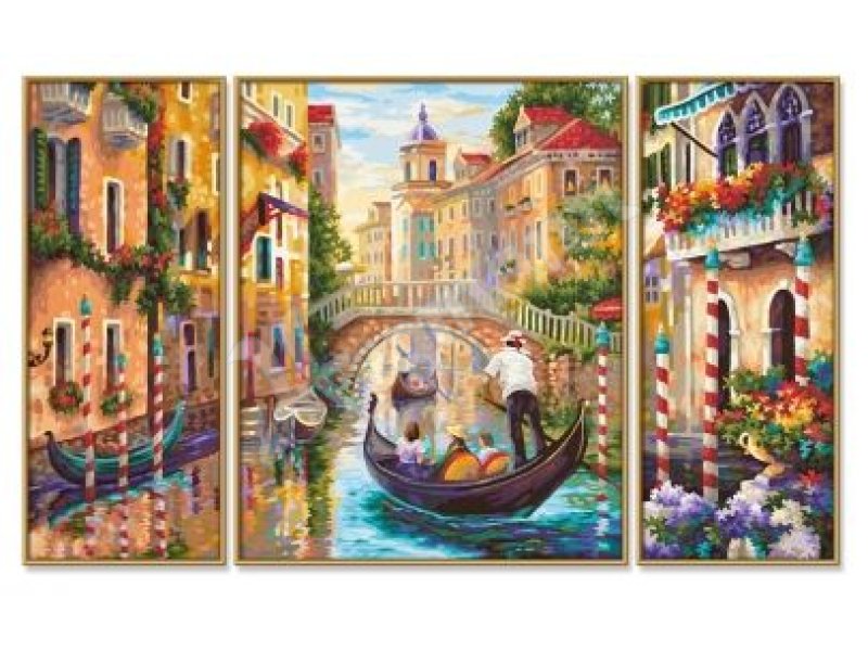 MNZ - Venedig - Die Stadt in Schipper - Malen nach Zahlen - Meisterklasse Triptychon SIMBA ...
